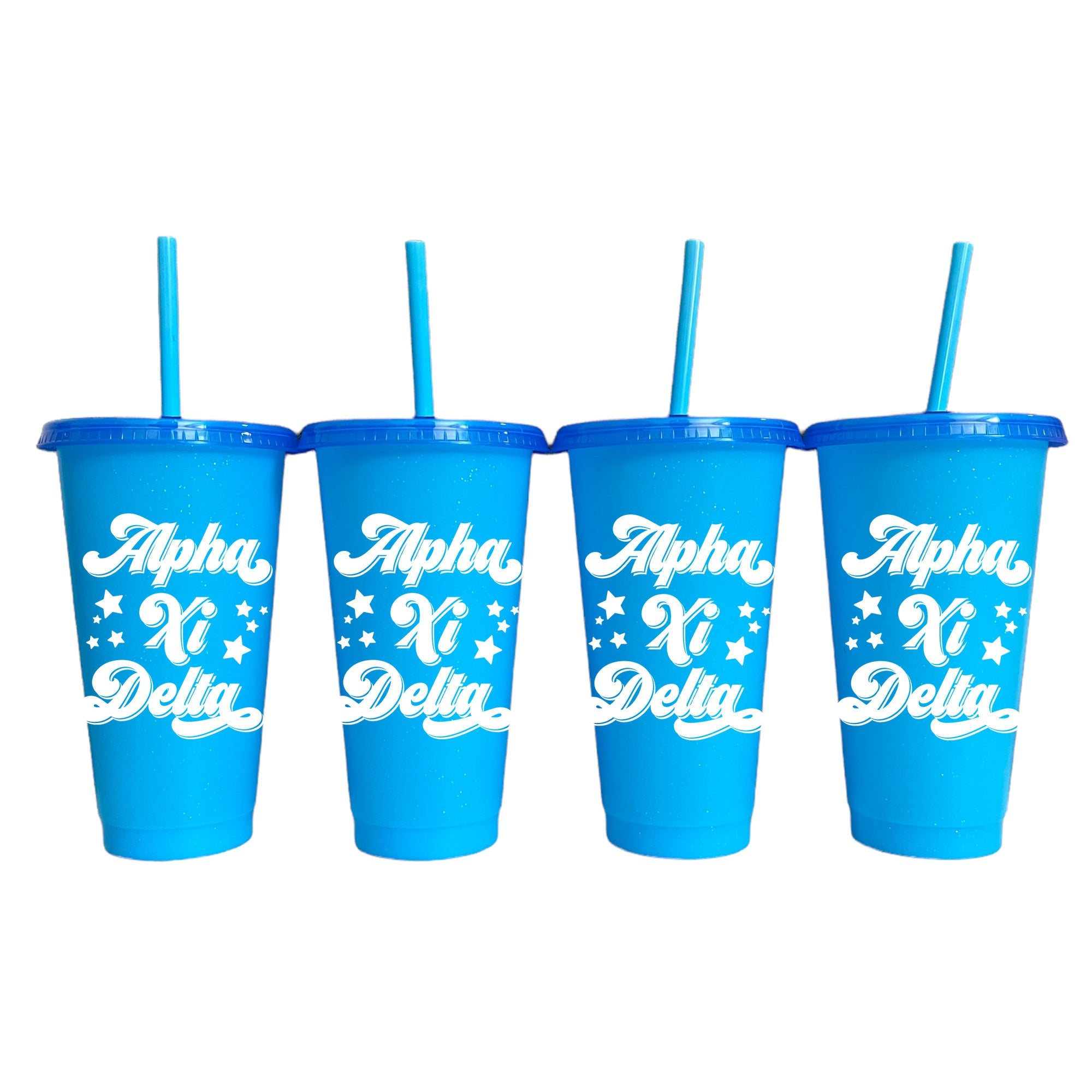 Alpha Xi Delta Blue Color Changing Cups 4 Pack | Ivy Society